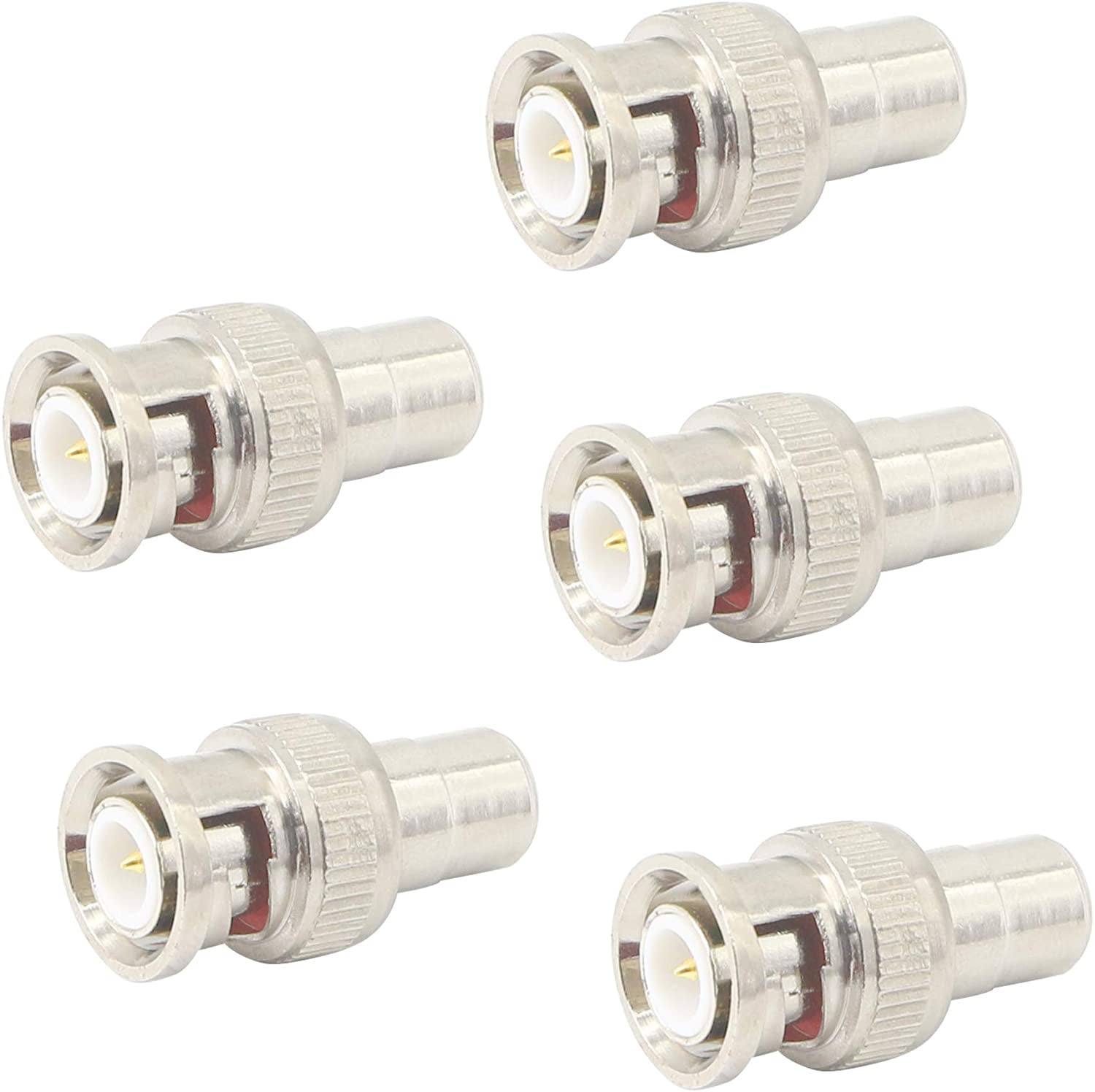 Adaptador BNC a RCA Enchufe macho BNC a conector hembra RCA Acoplador adaptador (paquete de 5 ...