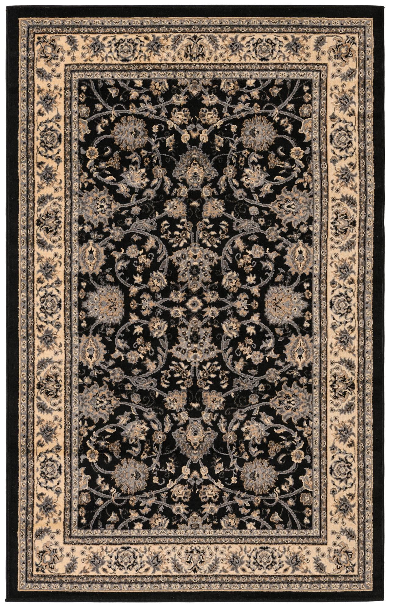 Rugs.com Yasmin Collection Rug – 5' x 8' Black Medium Rug Perfect For ...