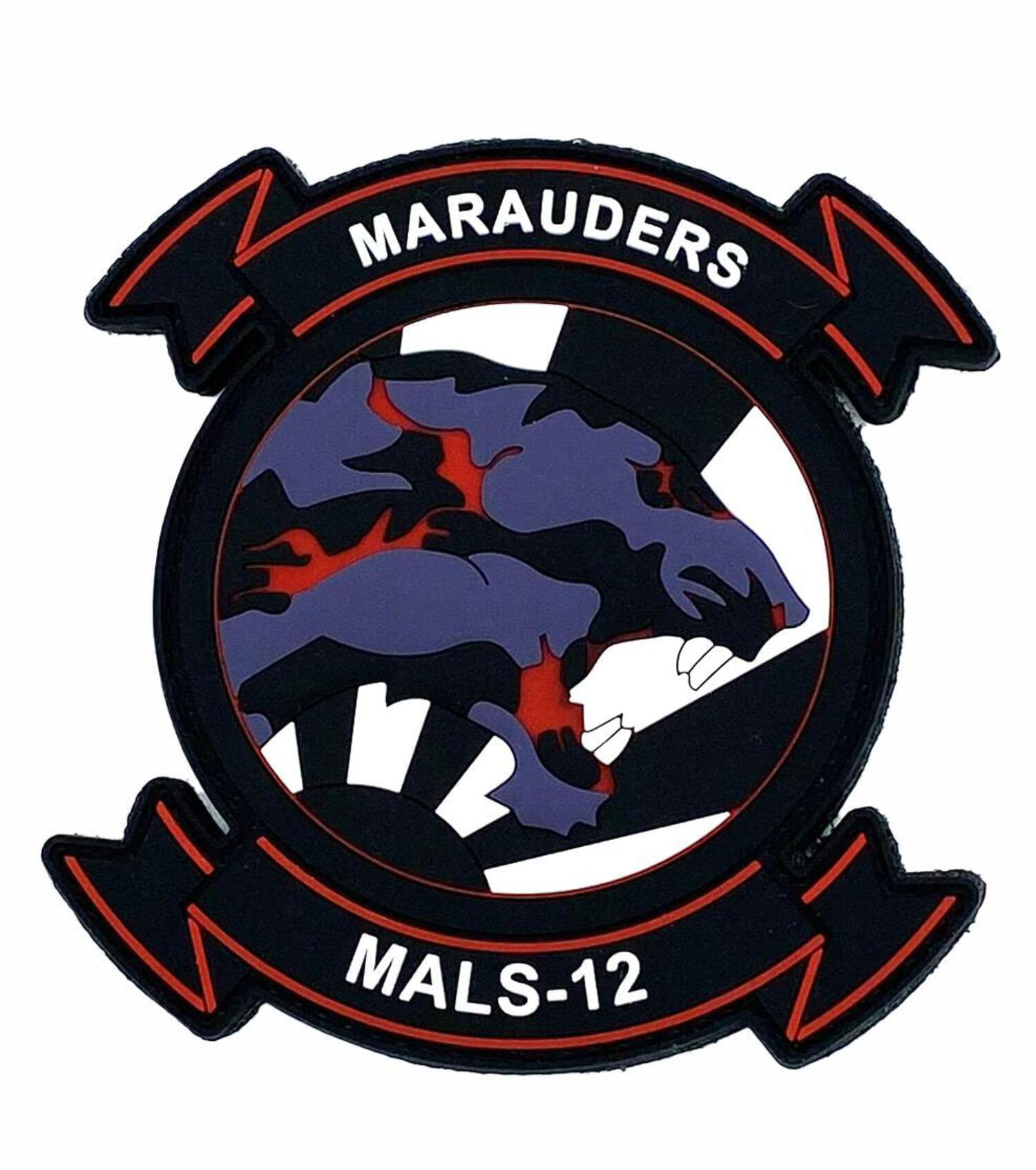 MALS-12 Marauders Black PVC Patch – With Hook and Loop, 4.5″ - Walmart.com