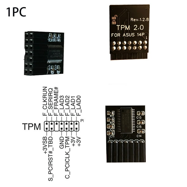 TPM 2.0 Security Module Trusted Platform Module For ASUS 14 Pin LPC Windows 11 - Walmart.com