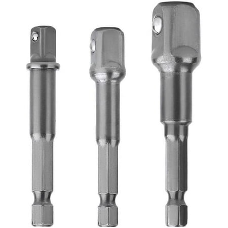 Adapter Hexagon to 1/4inch, 1/2inch, 3/8inch Square-Knife Learn 3 Piece ...