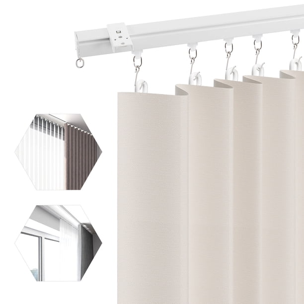3ft-6ft White Scalable Curtain Track Kit, Ceiling Mounted Curtain Track ...