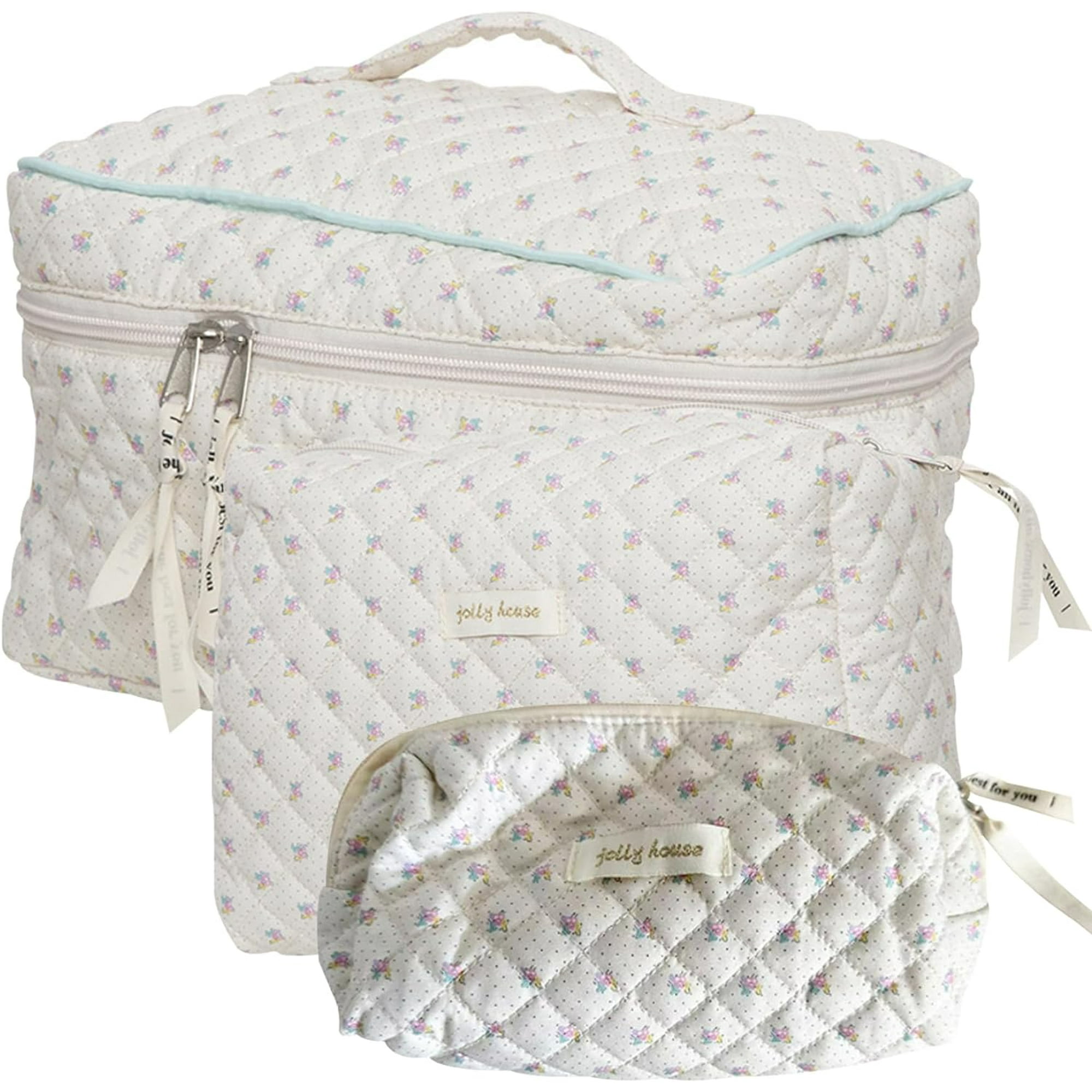 Click here for Surjde Floral Makeup Bag 3pcs Quilted Makeup Bag l... prices