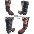 Urbalabs Western Teal Stone Texas Brown Cowboy Boot Vase Large 12 Inch ...