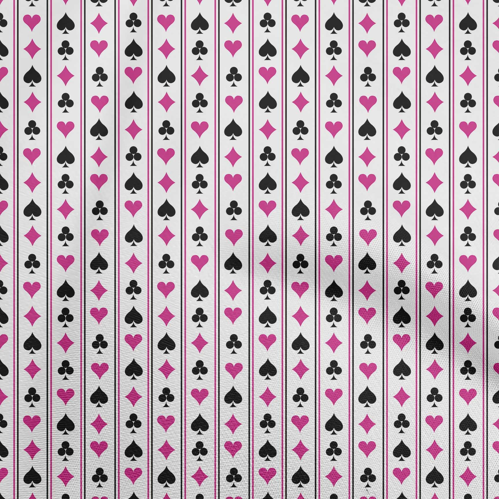 oneOone Georgette Viscose Pink Fabric Poker Card Sewing Material Print ...