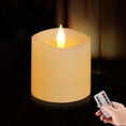 3x3 Flameless Candles with Remote Set of 1, 3 inch Battery Candles ...