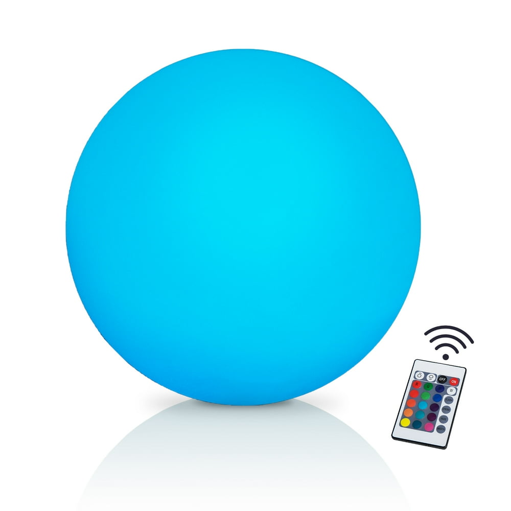 HomCom 16" RGB Waterproof Rechargeable Adjustable Color Changing Ball ...