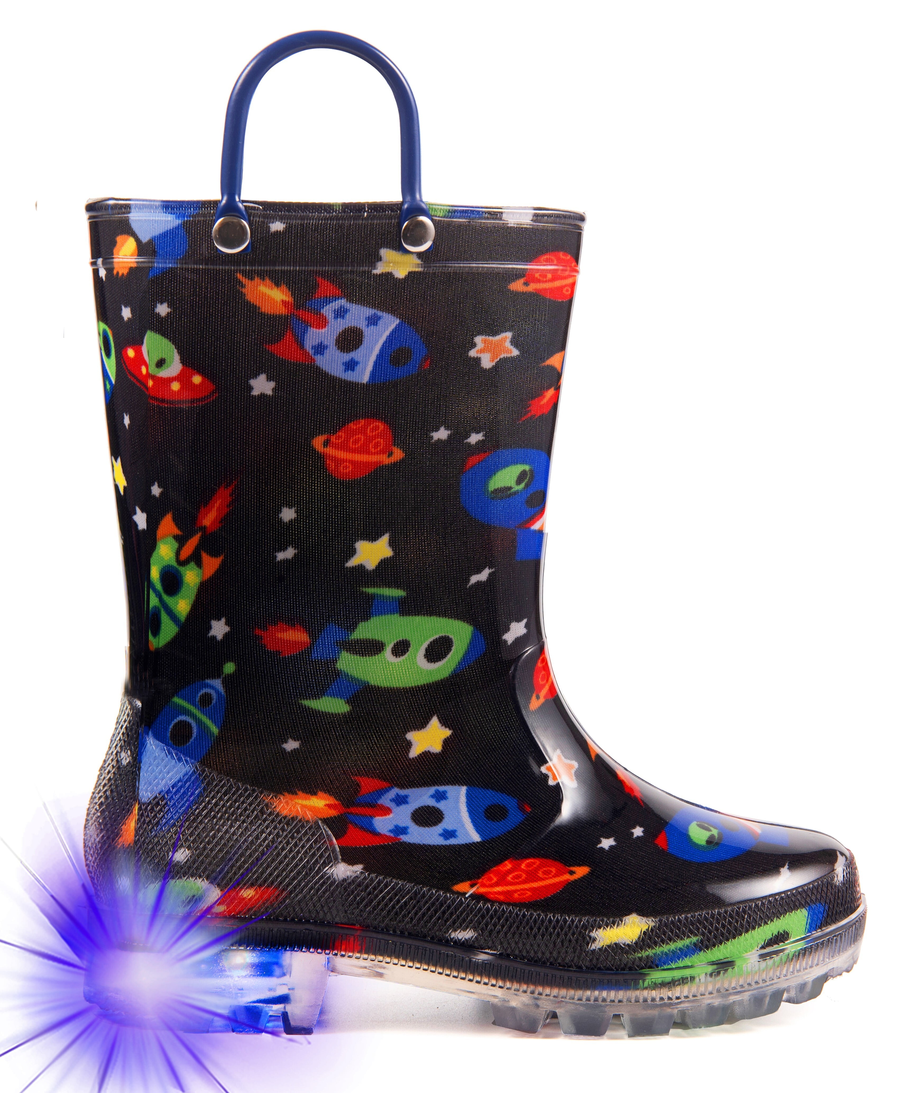 Toddler Boys Rain Boots Little Kids Baby Light Up Rubber Printed ...