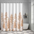 Bathroom Shower Curtain Orange Pine Tree Forest Sketch Art Waterproof ...