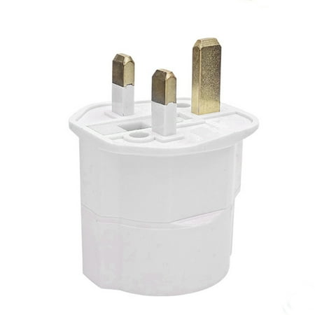 New European 2 Pin to UK 3 Pin Plug Change-over Adaptor Euro EU Schuko ...