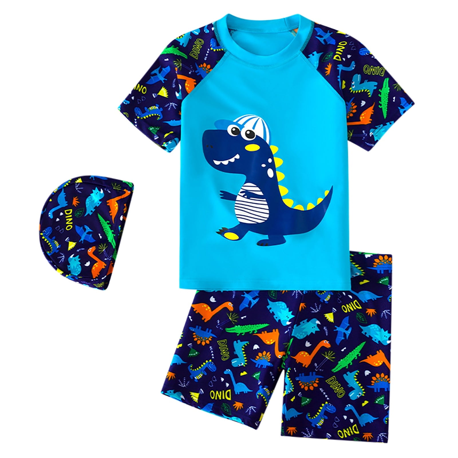 Dsscvnef Boy Swimsuit Cute Print Long Sleeve Boys Bathing Suits 2 Piece ...