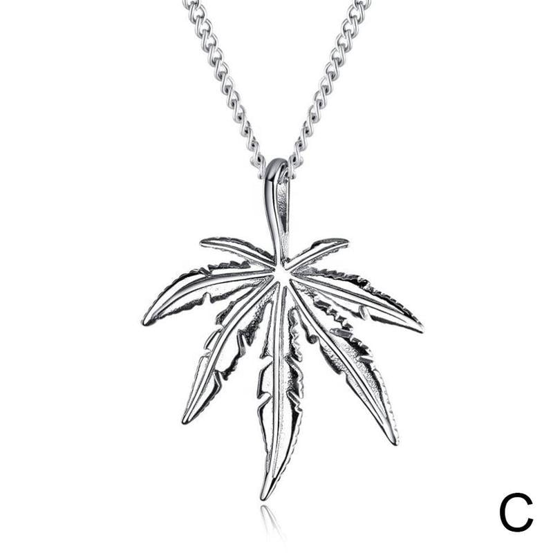 Stainless Steel Men's Cannabis Weed Marijuana Leaf Pendant Necklace,Stainless Steel Marijuana ...