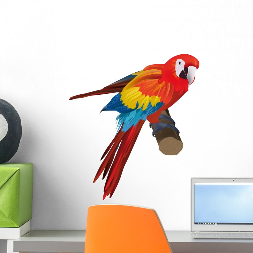 Parrot Wall Decal by Wallmonkeys Peel and Stick Graphic (18 in H x 16 ...
