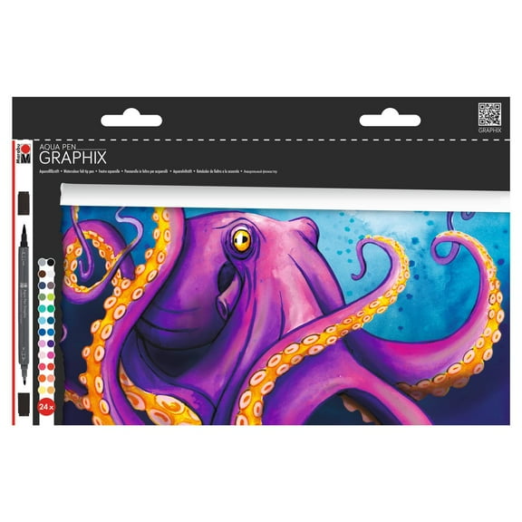 Marabu Graphix Aqua Pen Set, 24-Colors, Octopy - Walmart.com