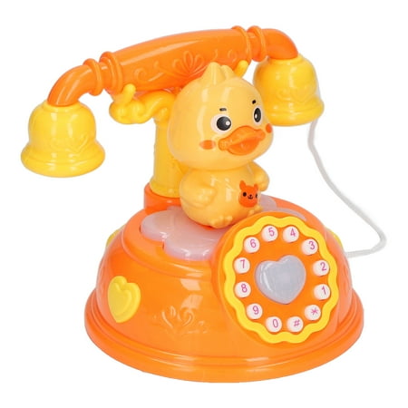 Corded Landline Phone Toy, Educational Retro Role Playing Duck Shape ...