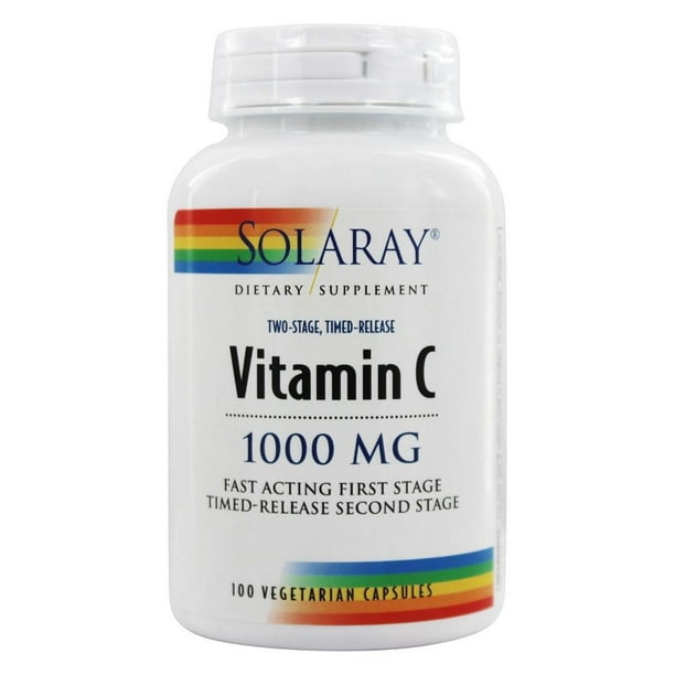 Solaray - Vitamin C Two-Stage Timed-Release 1000 mg. - 100 Vegetarian ...
