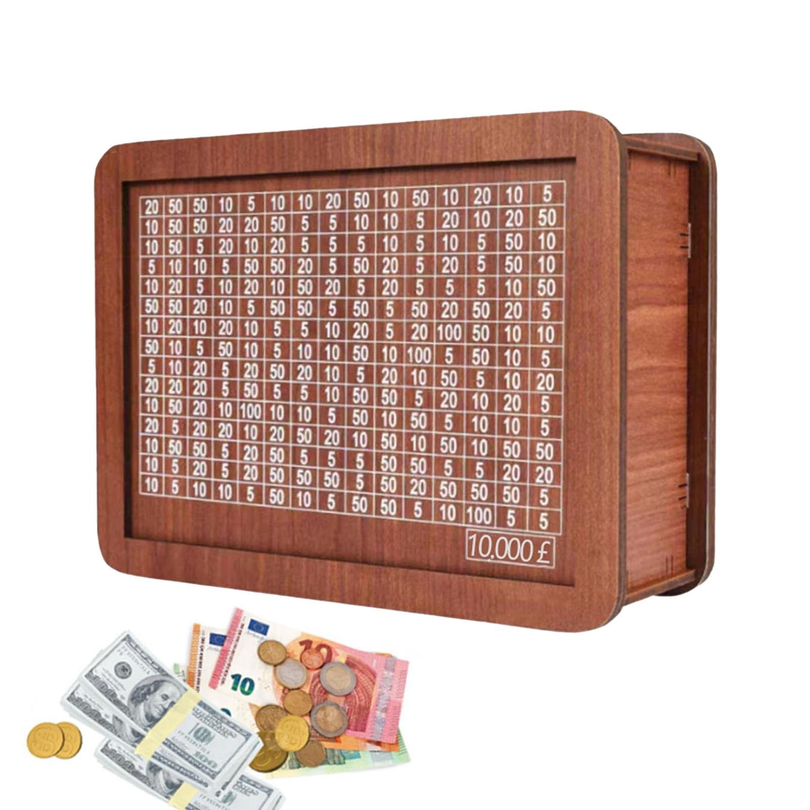 Hucha de madera para monedas, alcancía con contador de 10.000 Savi ...
