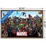Marvel Comics - The Marvel Lineup Wall Poster, 22.375" x 34", Framed ...