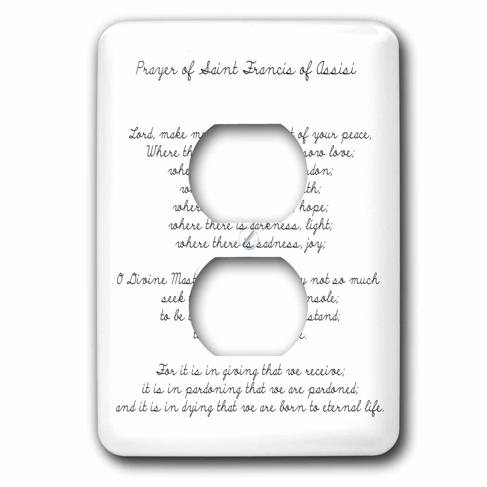 Prayer of St. Francis of Assisi - Spirituality - Religion 2 plug outlet ...