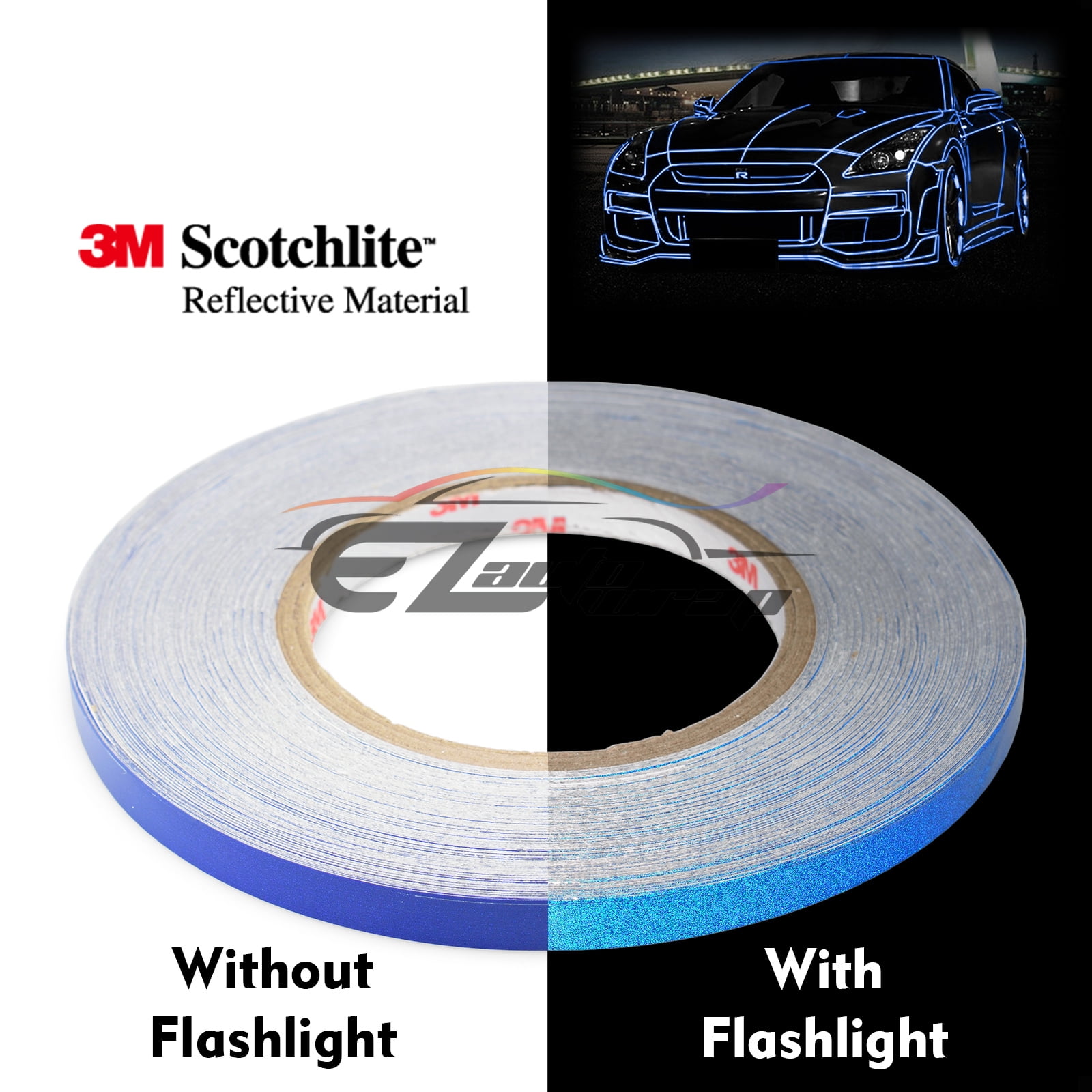 3M Blue Reflective Tape Safety Self Adhesive Striping Sticker Decal ...