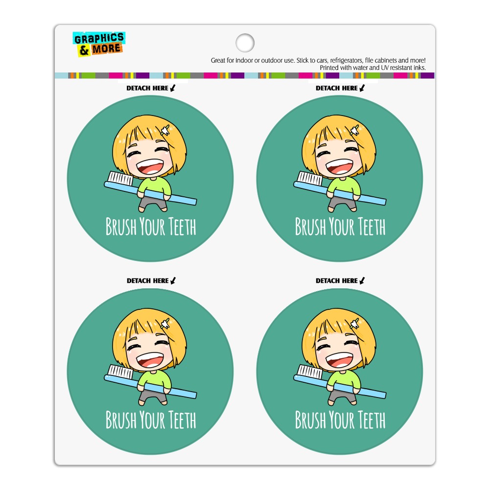 Brush Your Teeth Toothbrush Kawaii Chibi Refrigerator Fridge Locker ...