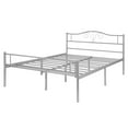 Geniqua Metal Full Size Bed Frame, Retro Headboard/Footboard, Silver ...