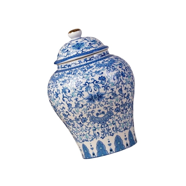 Antique Ceramic Ginger Jar Floral Arrangement Traditional Table Ginger ...