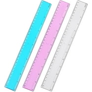 Bazic Transparent Jeweltones Color Ruler 12" , Measure inch/cm(2 Packs ...