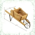 Gymax Garden Plant Decor Wood Wheelbarrow Box, Rustic Indoor/Outdoor ...