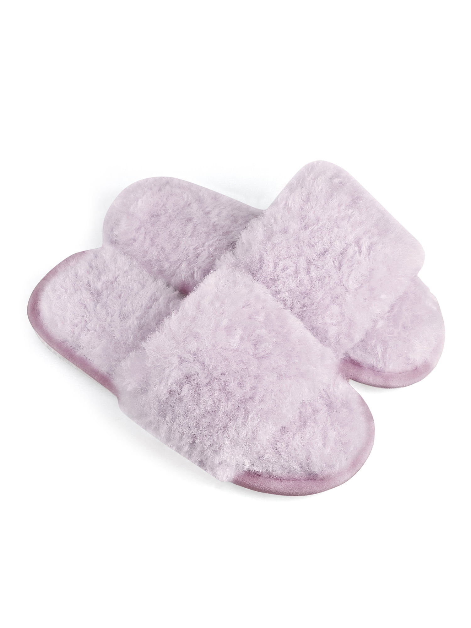 Unique Bargains Women's Comfy Fuzzy Nonslip Curly Plush Slippers ...