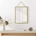 Arikago Gold Hanging Mirror with Chain, 12 x 16 Inch Rustic Wall Decor ...