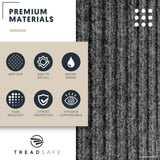 TreadSafe 15 Pack of Gray Non Slip Stair Treads for Indoors, 8"x30 ...