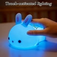 B Color-Changing Silicone Rabbit Night Light With Tap Control Features ...