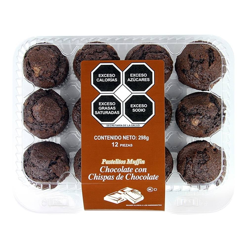 Mini Muffins chocolate con chispas 12 pzas | Walmart en línea