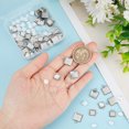 1Box DIY Blank Pendant Making Kit Square Stainless Steel Pendant ...