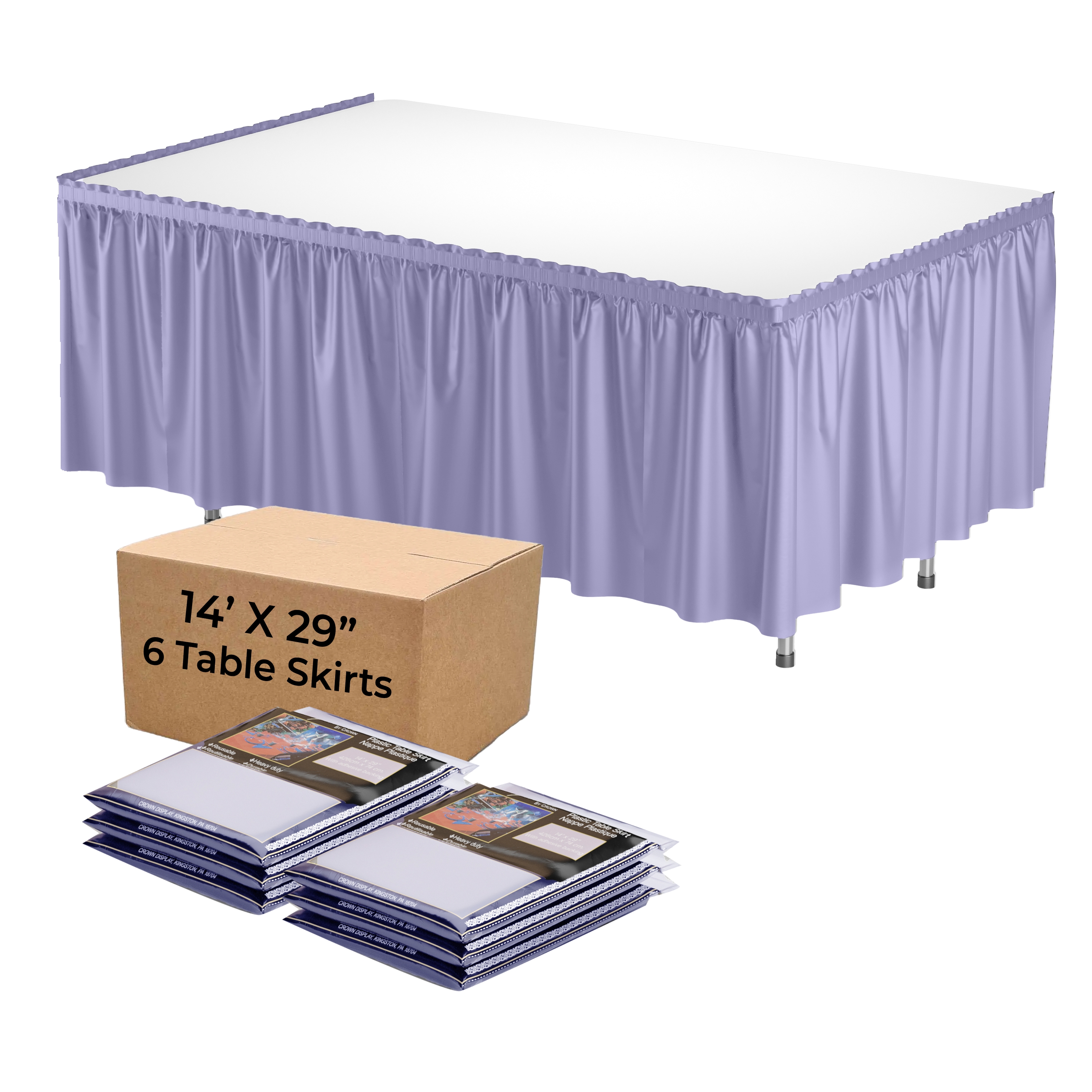 Exquisite 14 Ft. Lavender Plastic Table Skirt - 6 Count - Walmart.com