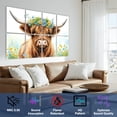 8 Pack Art Acoustic Panels Sound Absorbing Highland Cow Floral Crown ...