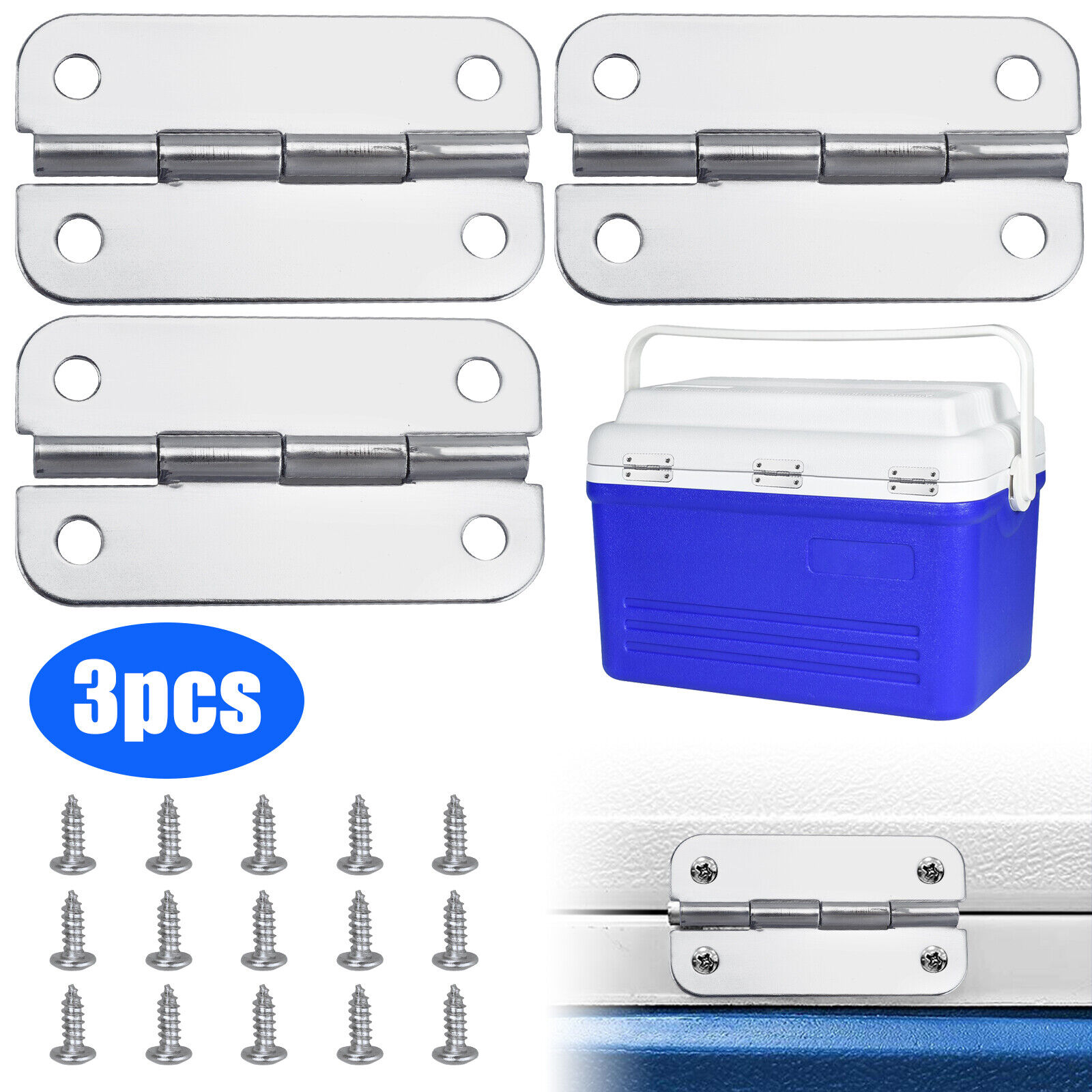 3Pcs igloo cooler replacement hinges + stainless steel screws hinge ...