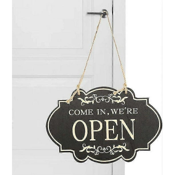Open And Closed Sign, Double-sided Wooden Open Closed Sign, Rustic ...