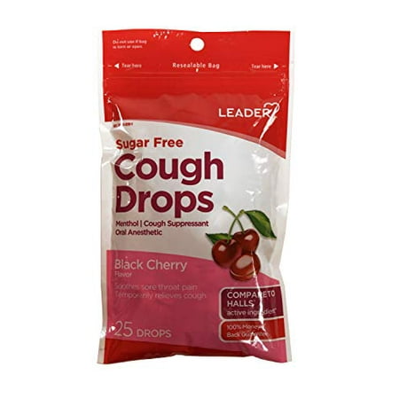 Leader Sugar Free Black Cherry Flavor Menthol Drops, 25 Per Bag ...