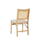 Riviera Rattan Back Folding Chair with Upholstered Seat, Natural ...