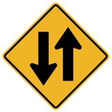 Two Way Traffic Sign Wall Decal by Wallmonkeys Peel and Stick Graphic ...