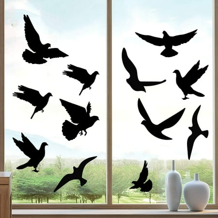 HEIBIN 20pcs large size anti-collision window stickers bird shaped ...