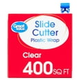 Great Value Plastic Wrap, 400 sq ft with Slide Cutter, Clings Tight and ...