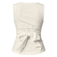 BODOAO Women's Backless Bow Tie Tank Top Slim Fit Crewneck Undershirt ...
