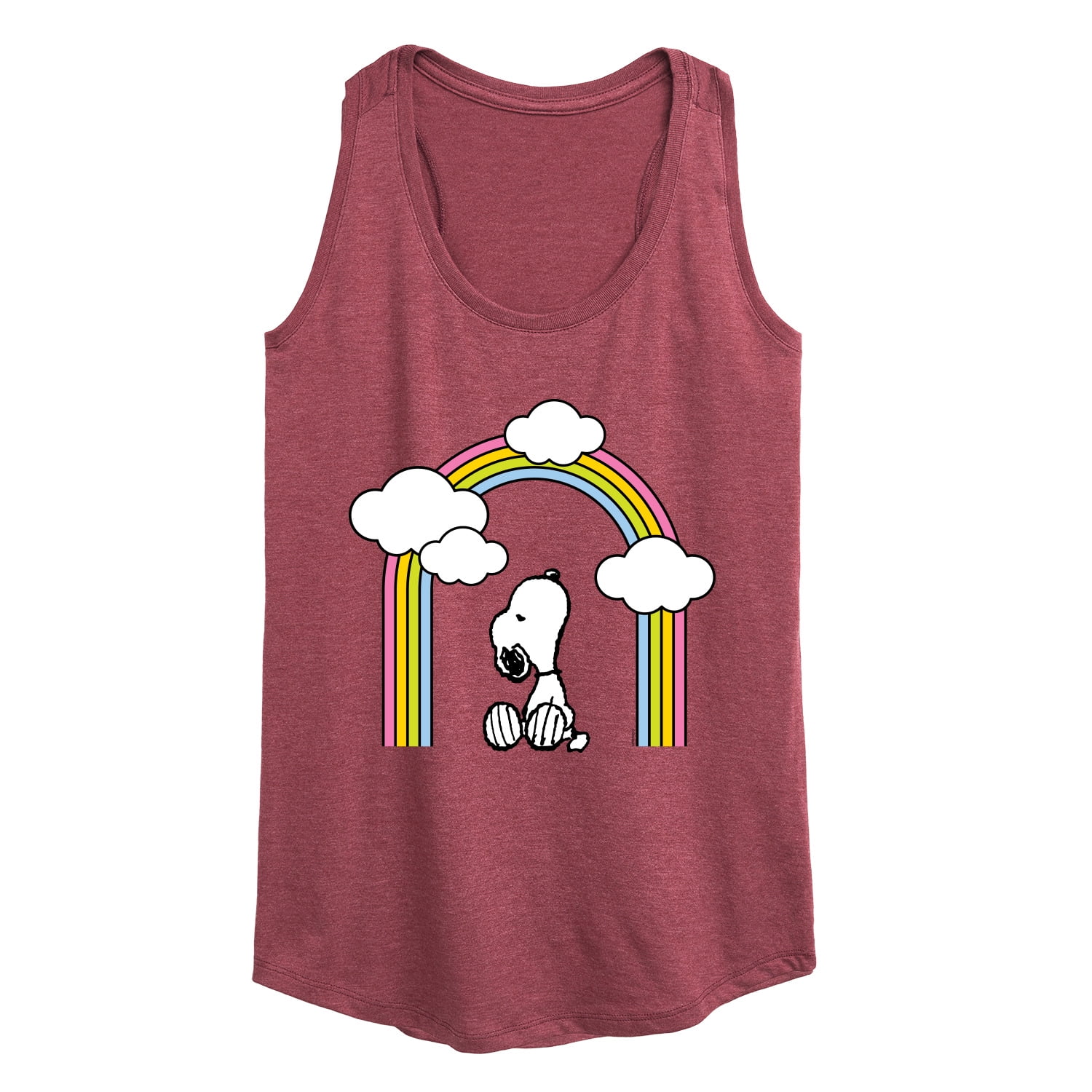 Peanuts - Snoopy Looking Up Rainbow - Women's Racerback Tank Top ...