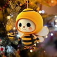 Cute Cartoon Bee Hanging Ornaments for Christmas Tree,3.14inch Acrylic ...