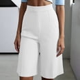 Brqkzdu Summer Cargo Shorts for Women Knee Length Mid Rise Bermuda ...