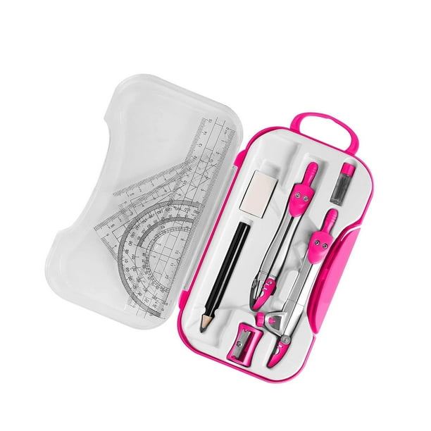 Math Geometry Kit Compass Set Protractor Triangle Classroom Geometry ...