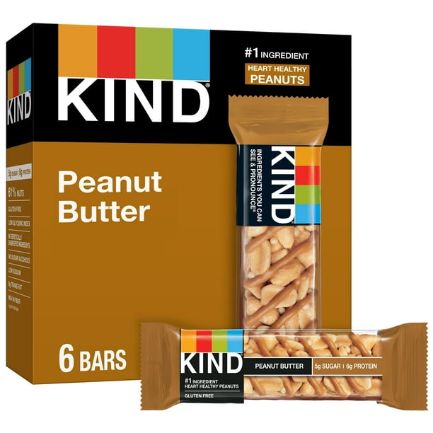 KIND Nut Bars, Peanut Butter, 1.4 oz, 6 Count - Walmart.com